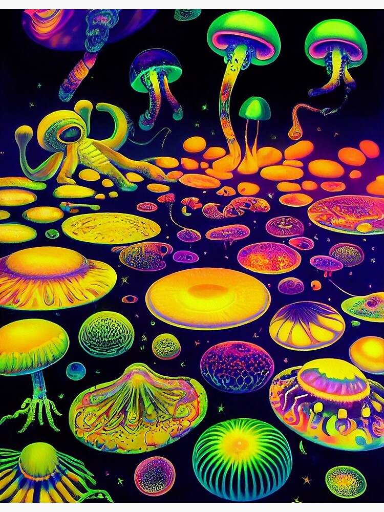 "UV reactive Space Shroom Art" Poster for Sale by Fluiid | Redbubble