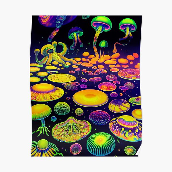 "UV reactive Space Shroom Art" Poster for Sale by Fluiid | Redbubble