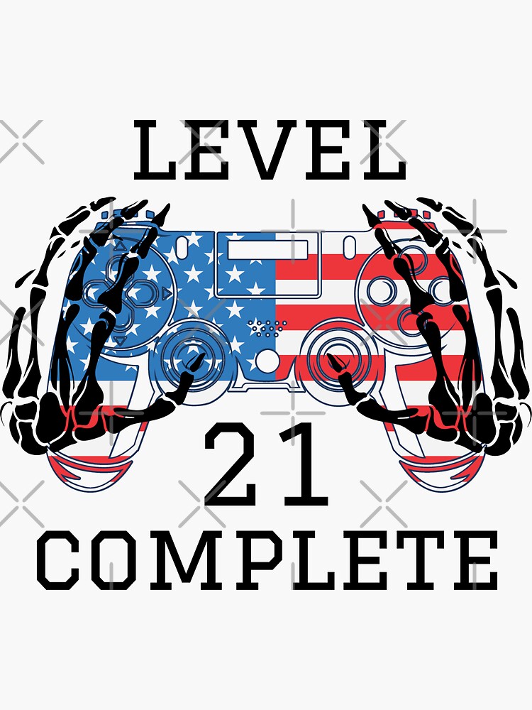 "Level 21 Complete, Skeleton Hand Gamer" Sticker for Sale by ...