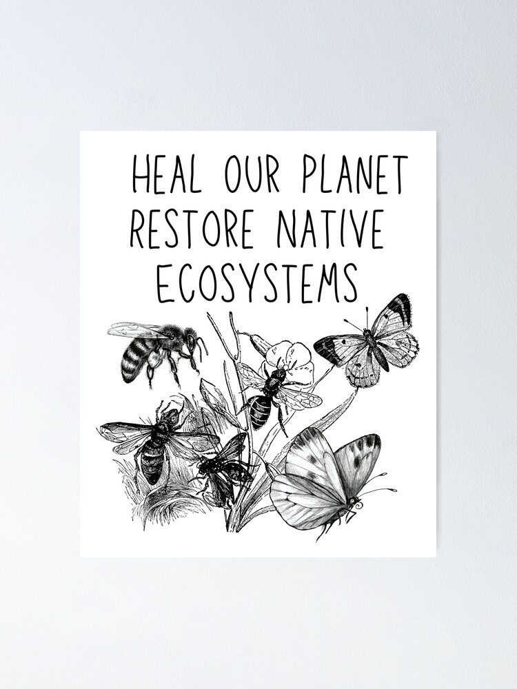 " Heal Our Planet Black Line Drawing Design" Poster for Sale by ...