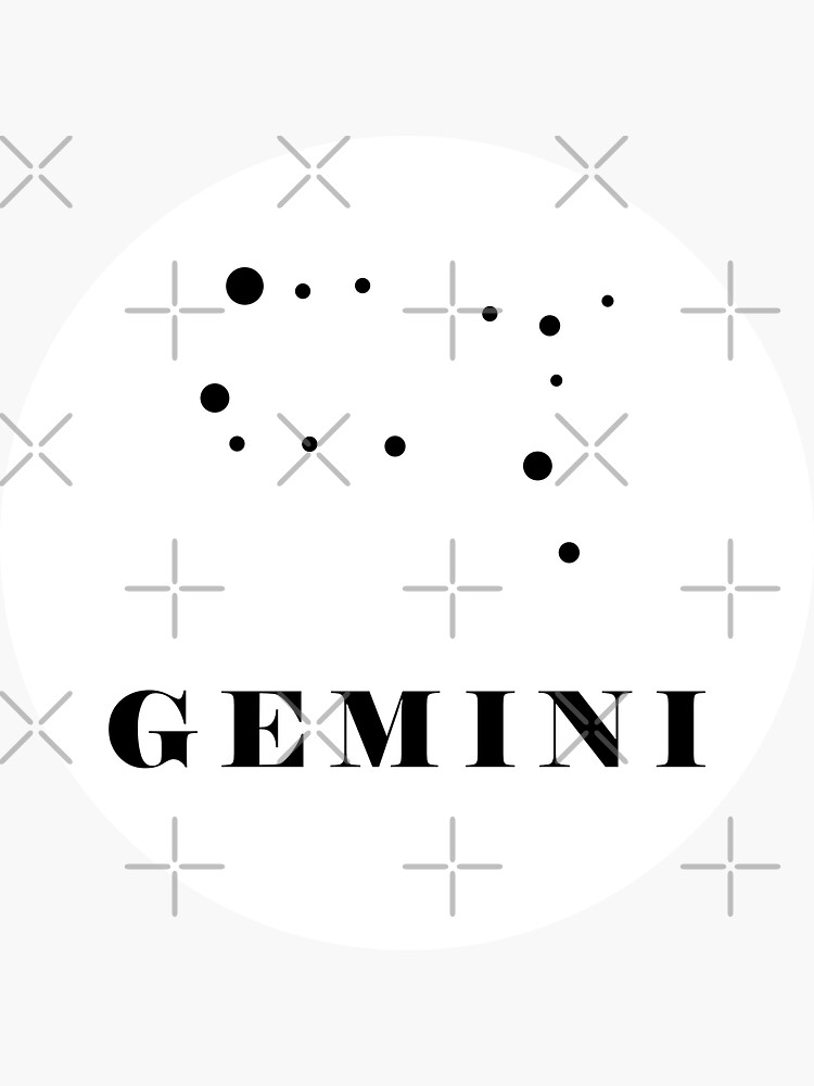 "Gemini Zodiac Sign Black Text - Simple Series" Sticker for Sale by ...