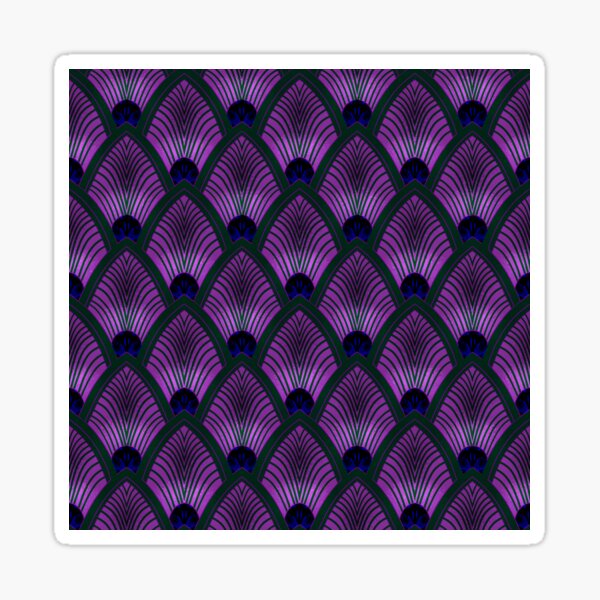 "Art Deco Sunburst Fan in Metallic Purple" Sticker for Sale by ...