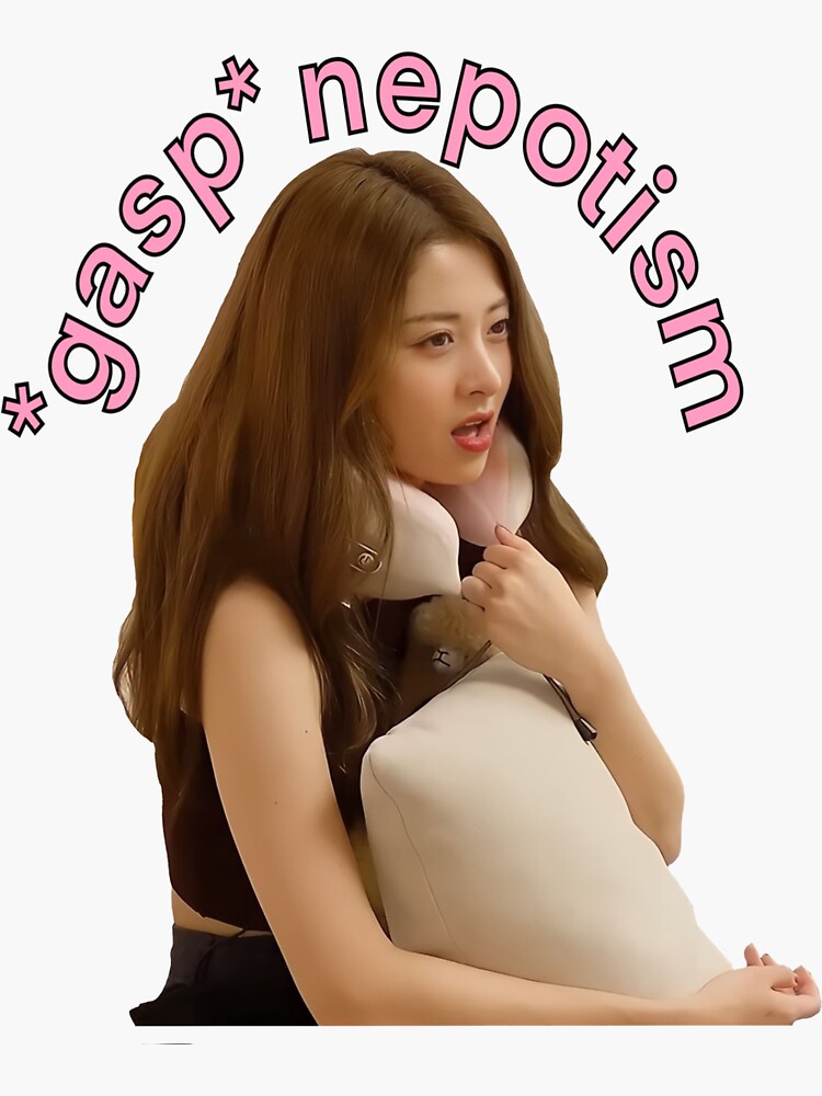 "*gasp* nepotism (yunjin)" Sticker for Sale by gemimai | Redbubble