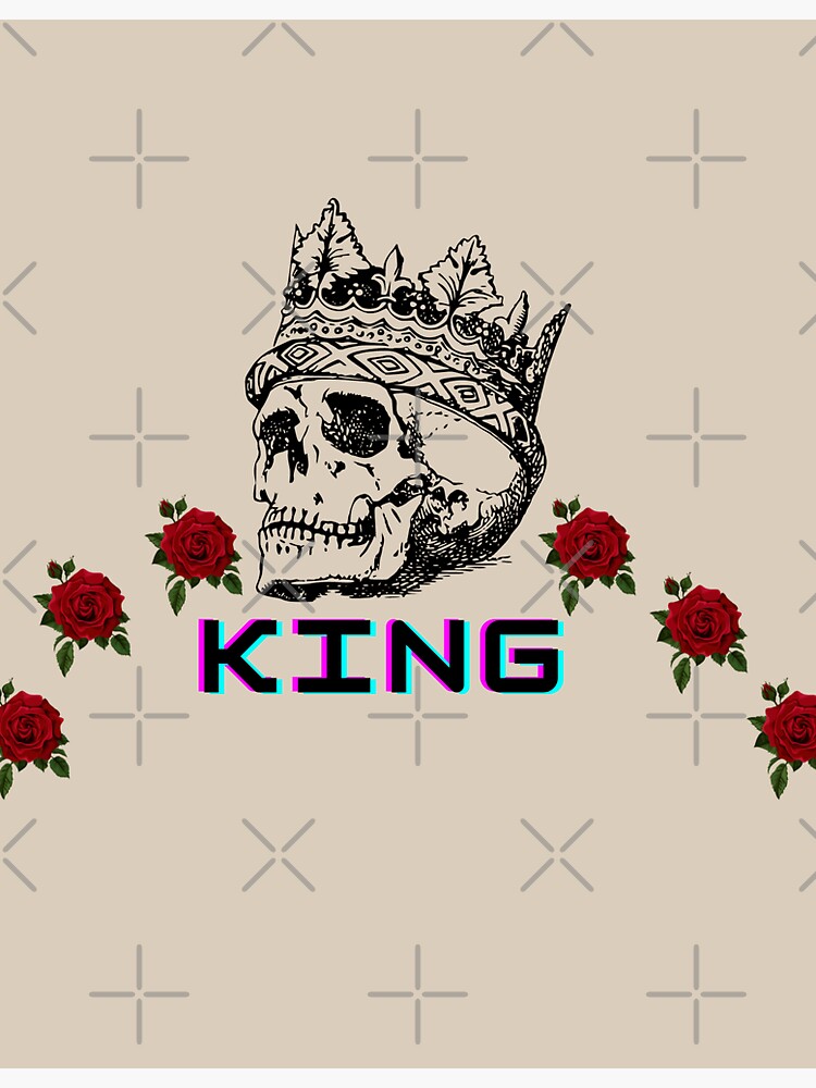 "skull decor print design kids scary king" Sticker for Sale by ...