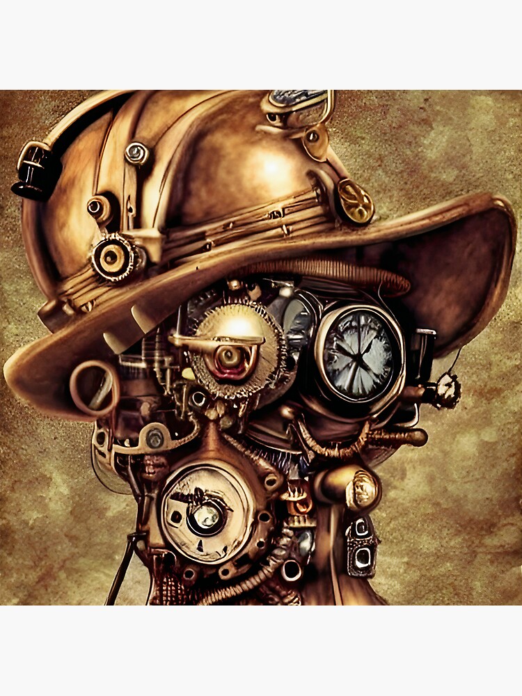 "Mechanical Hat" Sticker for Sale by artworkbeauty | Redbubble