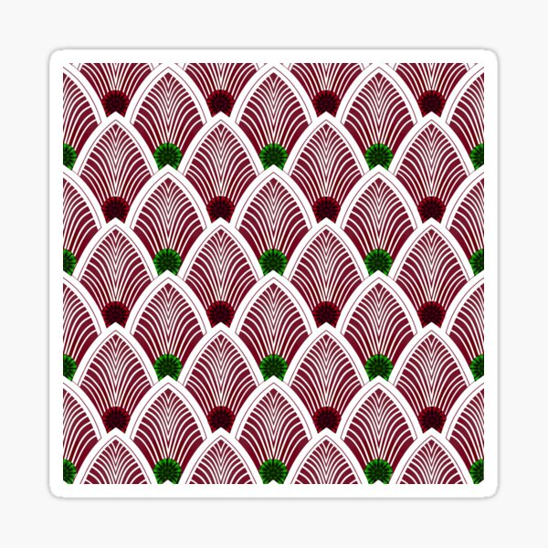 "Art Deco Sunburst Fan in Cool Summer Maroon" Sticker for Sale by ...