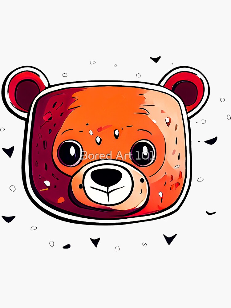 "Guilty Awkward Bear " Sticker for Sale by BoredArt101 | Redbubble