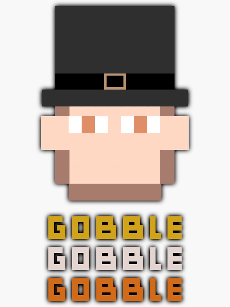"8 Bit Pixel Pilgrim (Thanksgiving - Ver. 2)" Sticker for Sale by ...