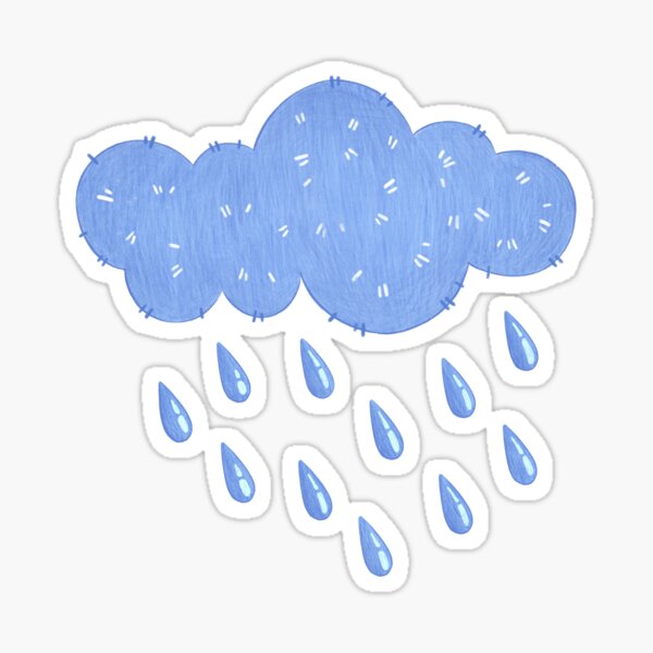 "Cloud, Blue cloud, Rain cloud" Sticker for Sale by ScribblePic | Redbubble
