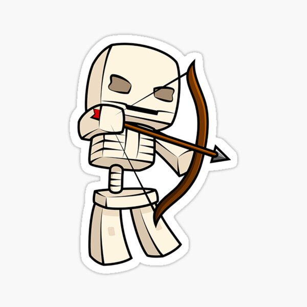 "Cute Skeleton Minecraft" Sticker for Sale by BridieRitchi | Redbubble