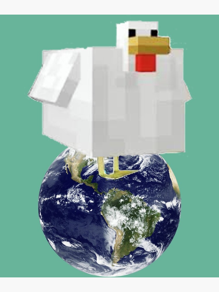 "fat minecraft chicken meme - funny gift for gamers" Poster for Sale by ...