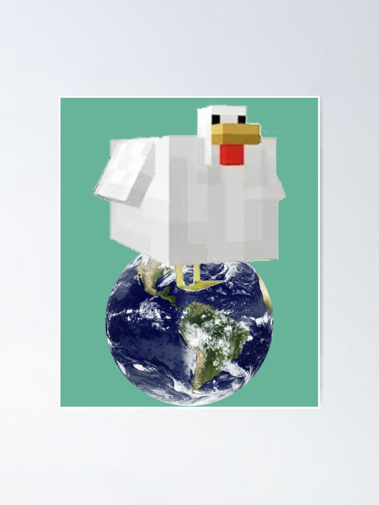 "fat minecraft chicken meme - funny gift for gamers" Poster for Sale by ...