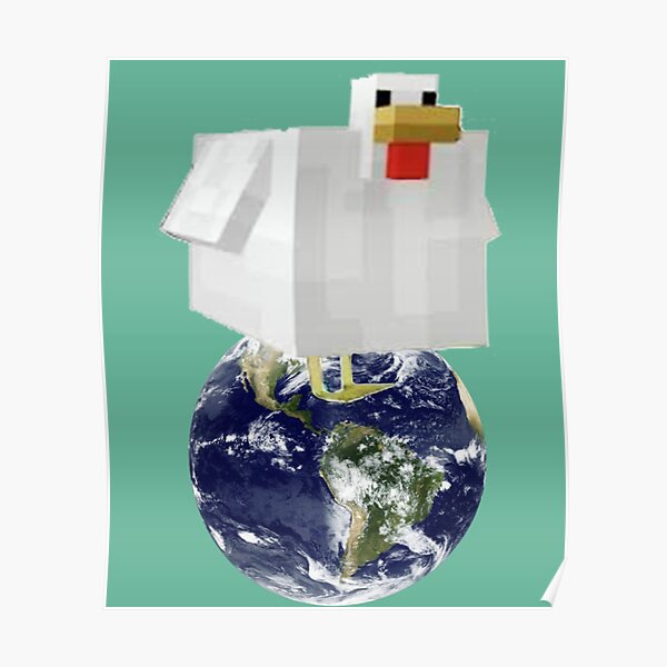 "fat minecraft chicken meme - funny gift for gamers" Poster for Sale by ...