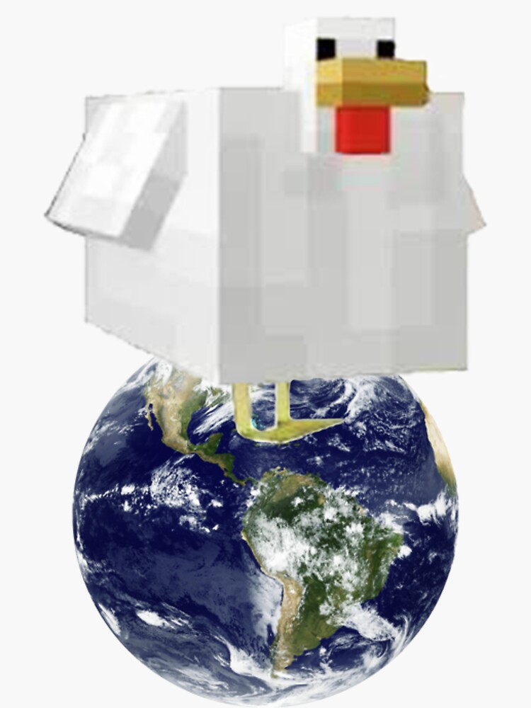 "fat minecraft chicken meme - funny gift for gamers" Sticker for Sale ...