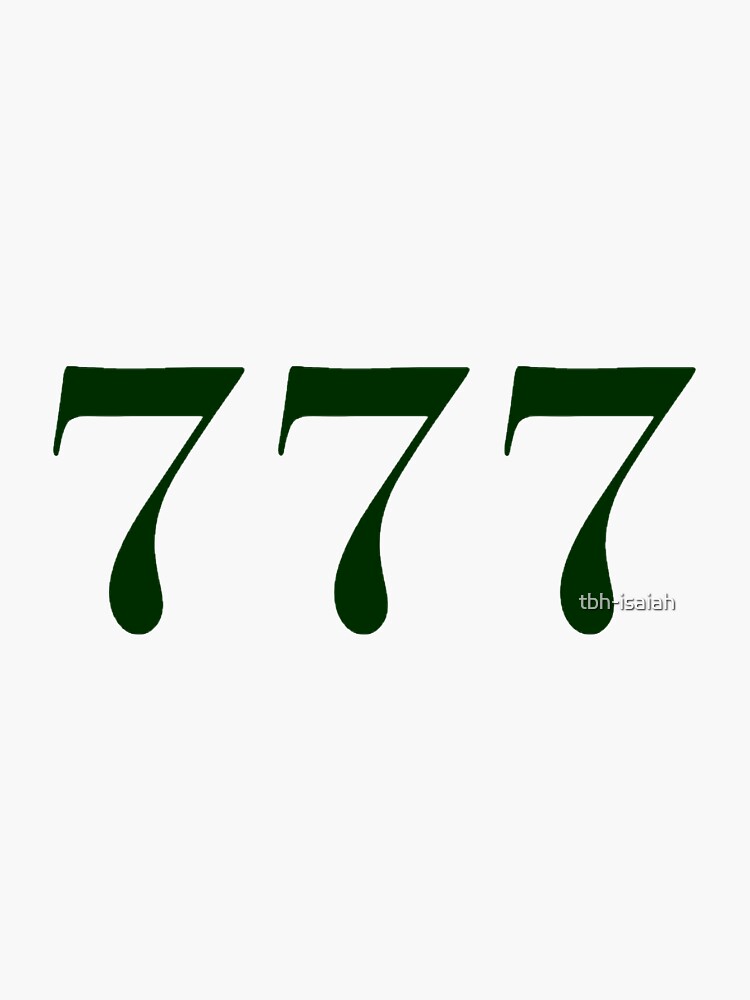 "777" Sticker for Sale by tbh-isaiah | Redbubble
