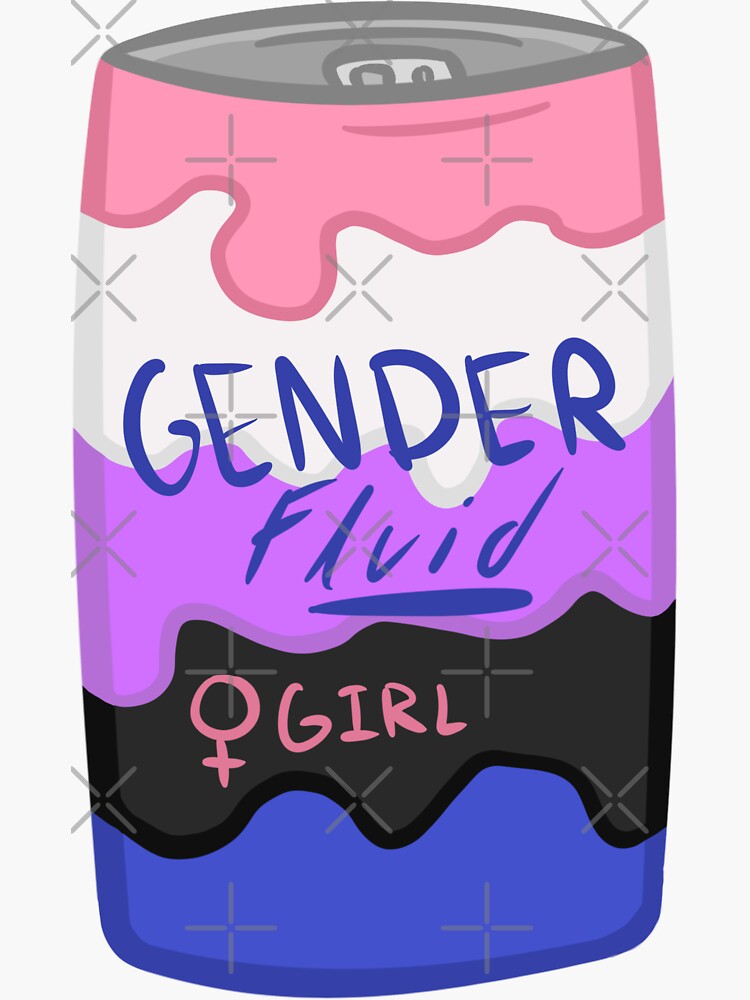 "Girl flavoured can of genderfluid" Sticker for Sale by Irregular-life ...