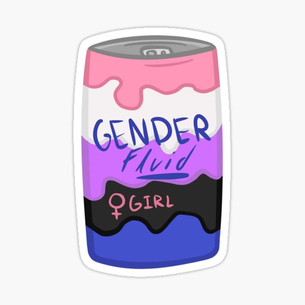 "Girl flavoured can of genderfluid" Sticker for Sale by Irregular-life ...
