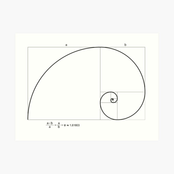 "Golden Ratio - Phi Equation - Fibonacci Spiral" Art Print for Sale by ...