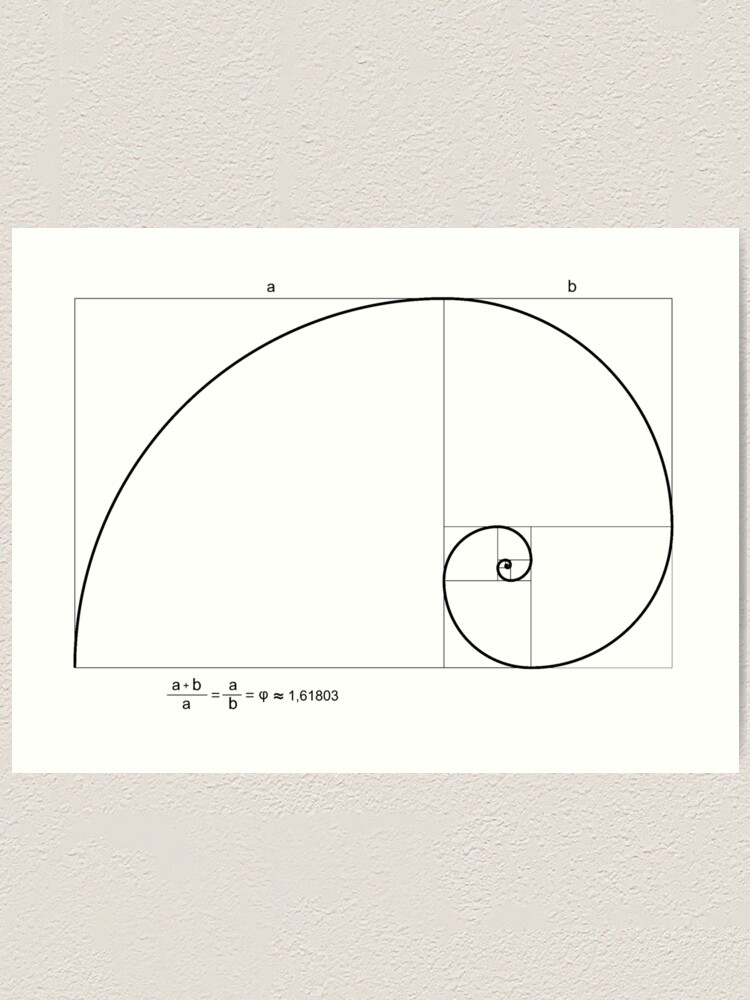 "Golden Ratio - Phi Equation - Fibonacci Spiral" Art Print for Sale by ...