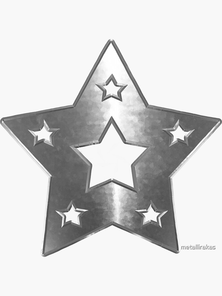 "big steel silver star with cutouts of stars" Sticker for Sale by ...