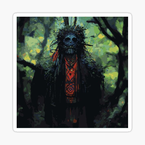 "Shaman in the Forest" Sticker for Sale by Me2ji | Redbubble