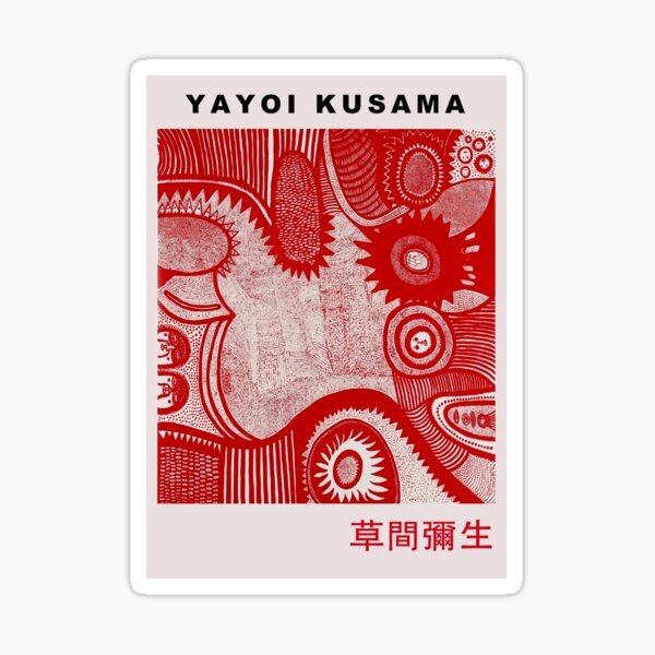 "Yayoi Kusama Japanese Exhibition Pumpkin Modern Museum" Sticker for ...