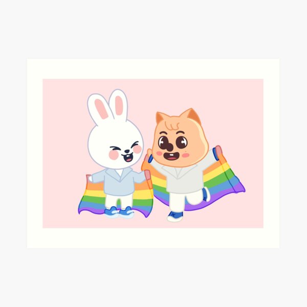 "STRAY KIDS (SKZOO) Leebit and Han Quokka Pastel Rainbow(Pride)" Art ...