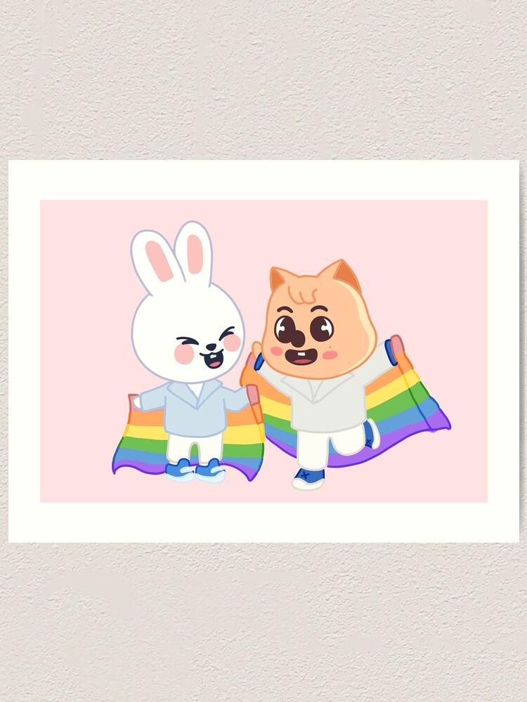 "STRAY KIDS (SKZOO) Leebit and Han Quokka Pastel Rainbow(Pride)" Art ...