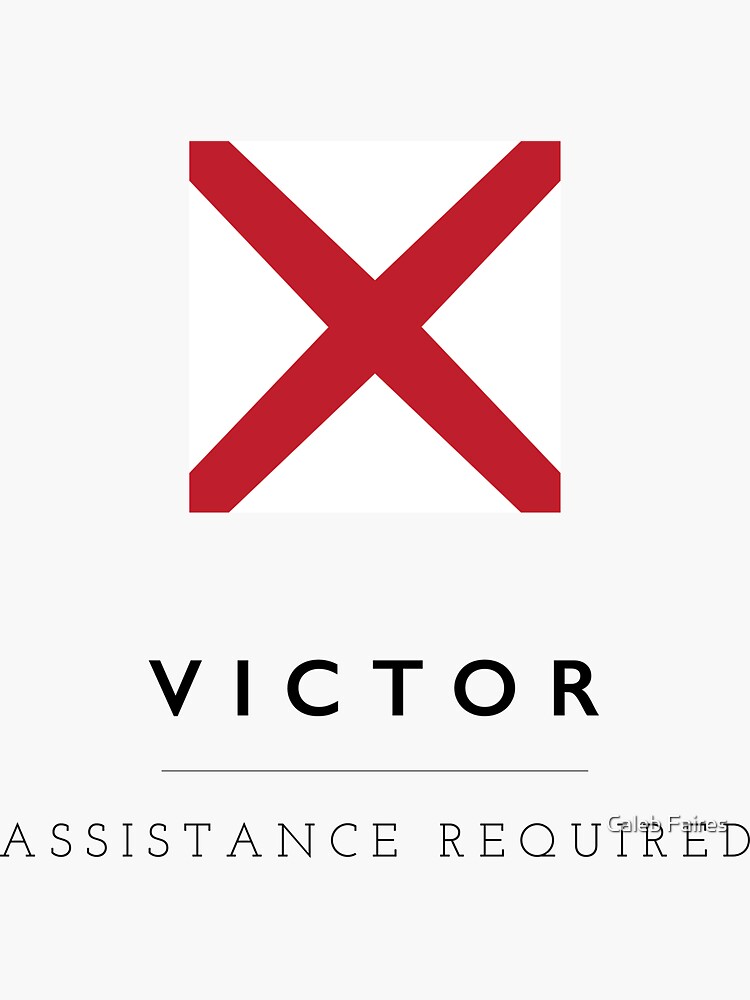 "Nautical Flag: Victor" Sticker for Sale by calebfaires | Redbubble