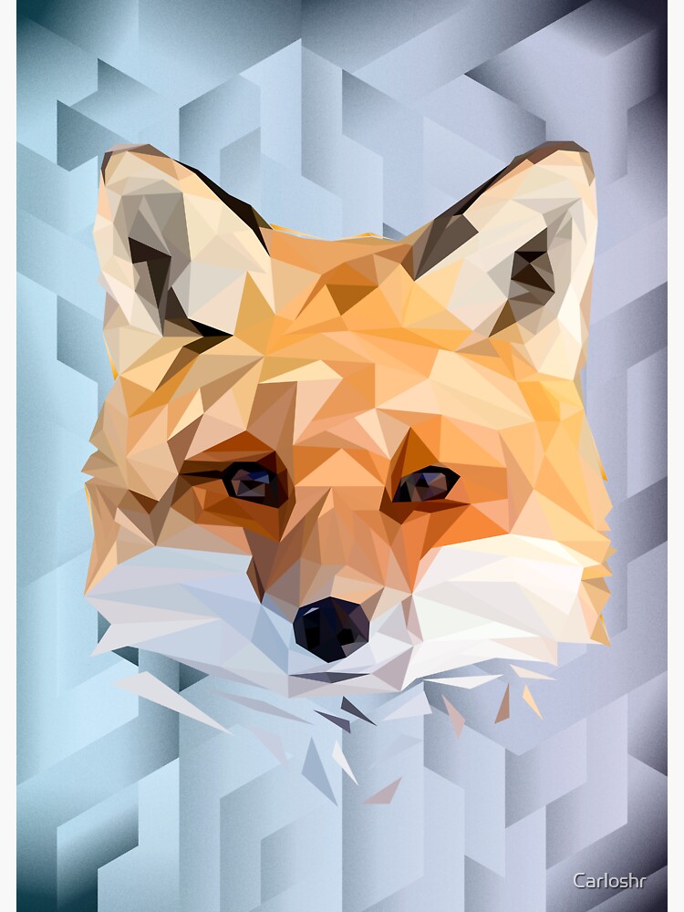 "Low poly fox" Sticker for Sale by Carloshr | Redbubble