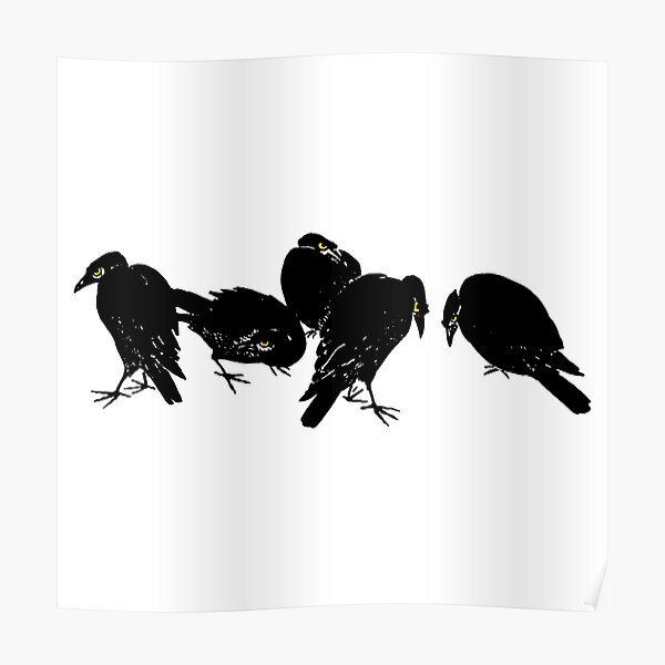 "Five Crows, 1872-1897 - Vintage" Poster for Sale by Sarah-Leonard ...