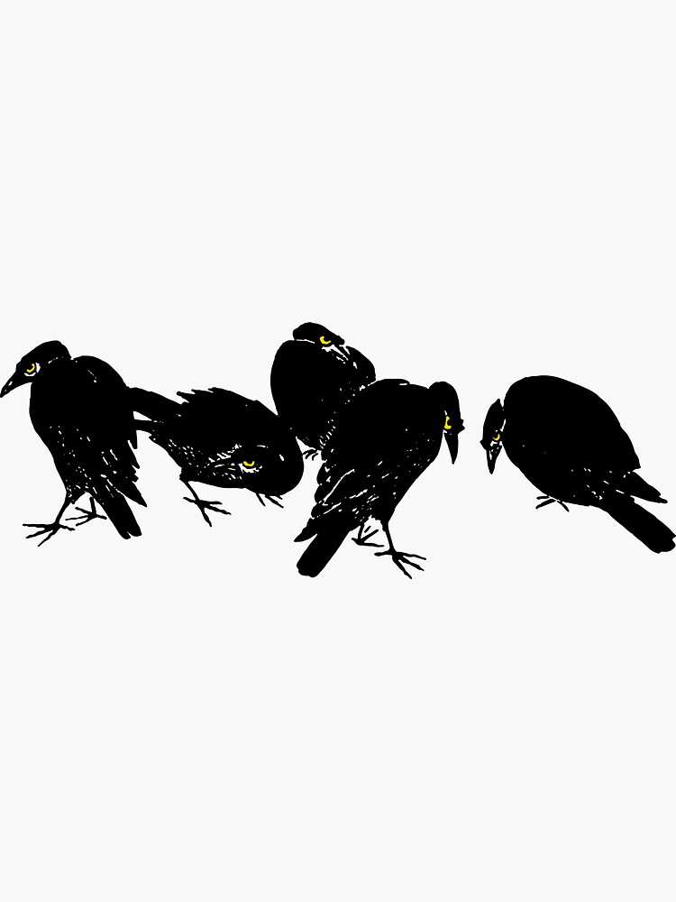 "Five Crows, 1872-1897 - Vintage" Sticker for Sale by Sarah-Leonard ...