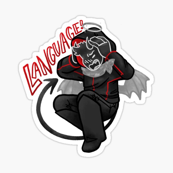 "BadBoyHalo: "Language!"" Sticker for Sale by UpWiththeStars | Redbubble