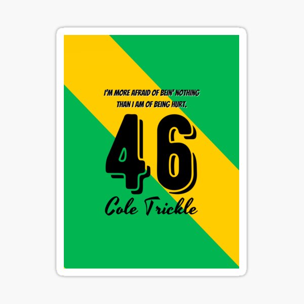 "46 - Cole Trickle" Sticker for Sale by DrawingAndText | Redbubble