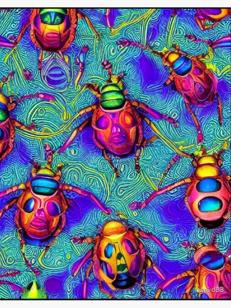 " Pretty psychedelic cute colorful Beetle bug insect lady bug legs ...