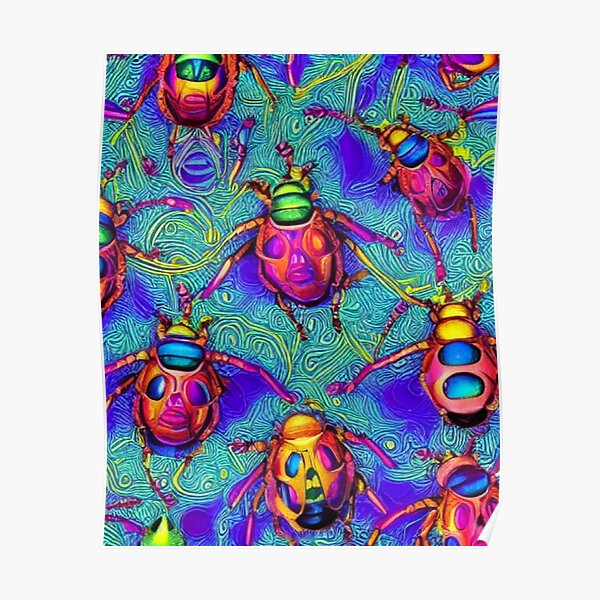 " Pretty psychedelic cute colorful Beetle bug insect lady bug legs ...