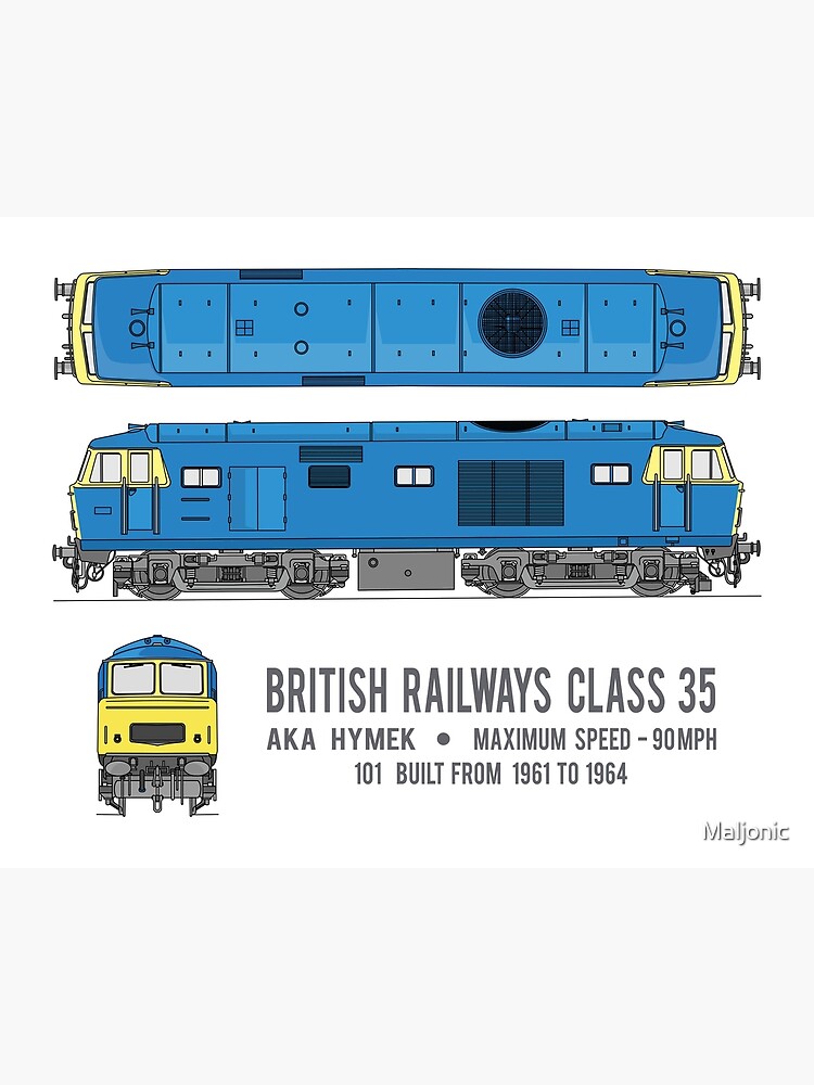 "British Railways Class 35 Hymek Locomotive Diagram Gift" Poster for ...