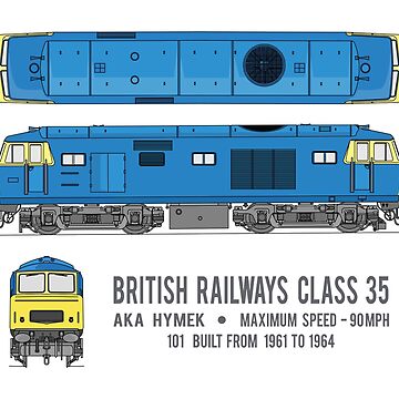"British Railways Class 35 Hymek Locomotive Diagram Gift" Art Print for ...