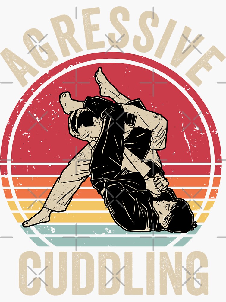 "Agressive Cuddling Funny Jiu Jitsu" Sticker for Sale by Tastyle ...