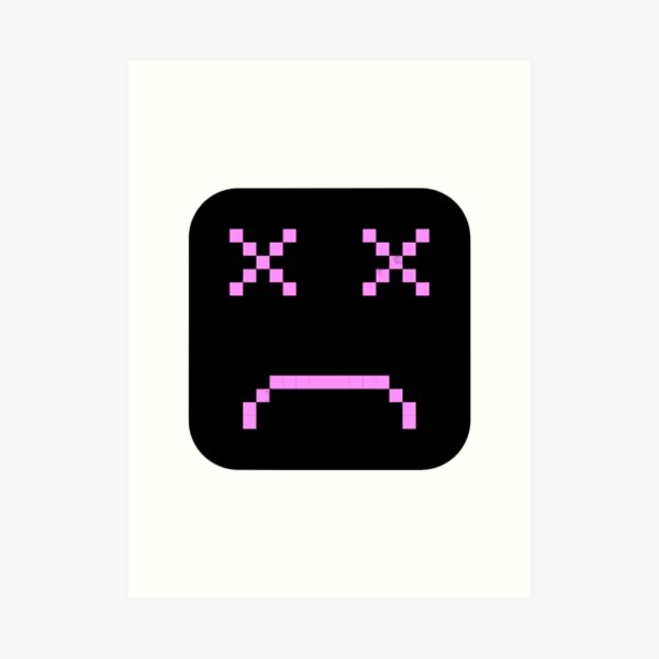 "Pink Sad Square Pixel art Emoji" Art Print for Sale by Dven-Clothes ...