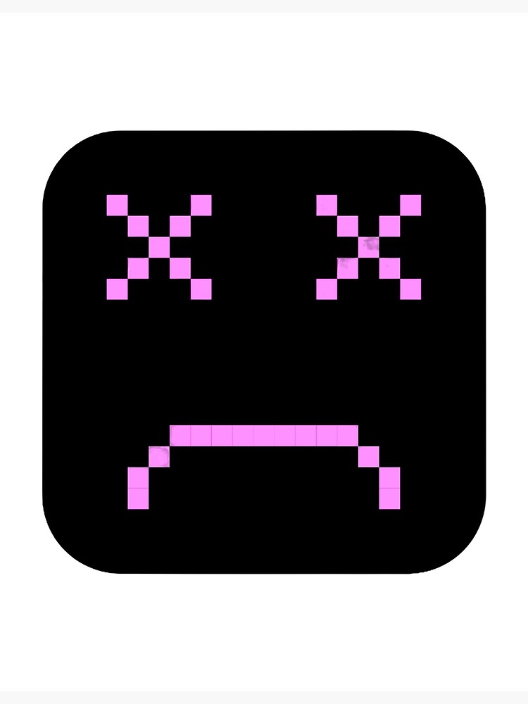 "Pink Sad Square Pixel art Emoji" Poster for Sale by Dven-Clothes ...