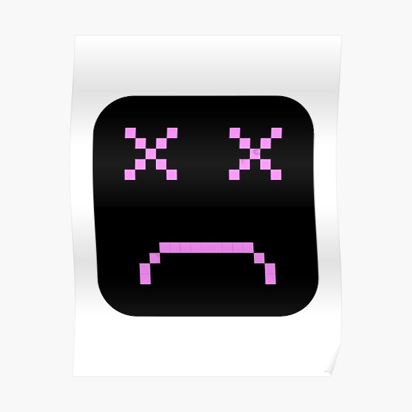 "Pink Sad Square Pixel art Emoji" Poster for Sale by Dven-Clothes ...