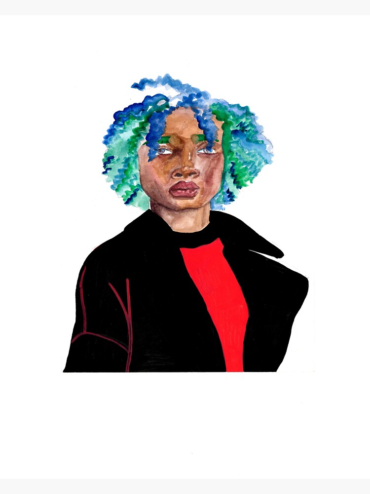 "Blue Haired Girl" Sticker for Sale by Bel-Atizay | Redbubble