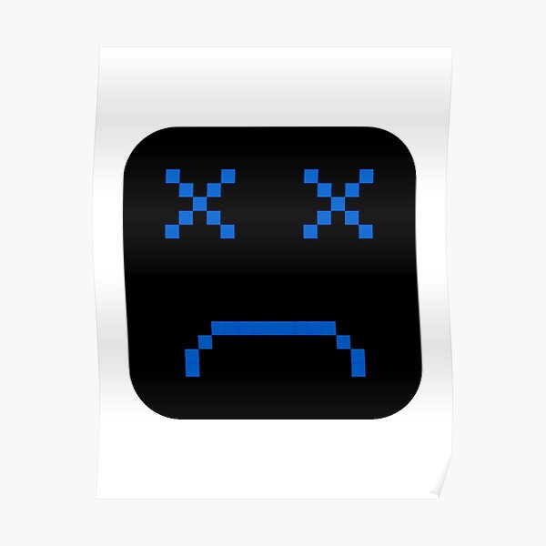 "Blue Sad Square Pixel art Emoji" Poster for Sale by Dven-Clothes ...