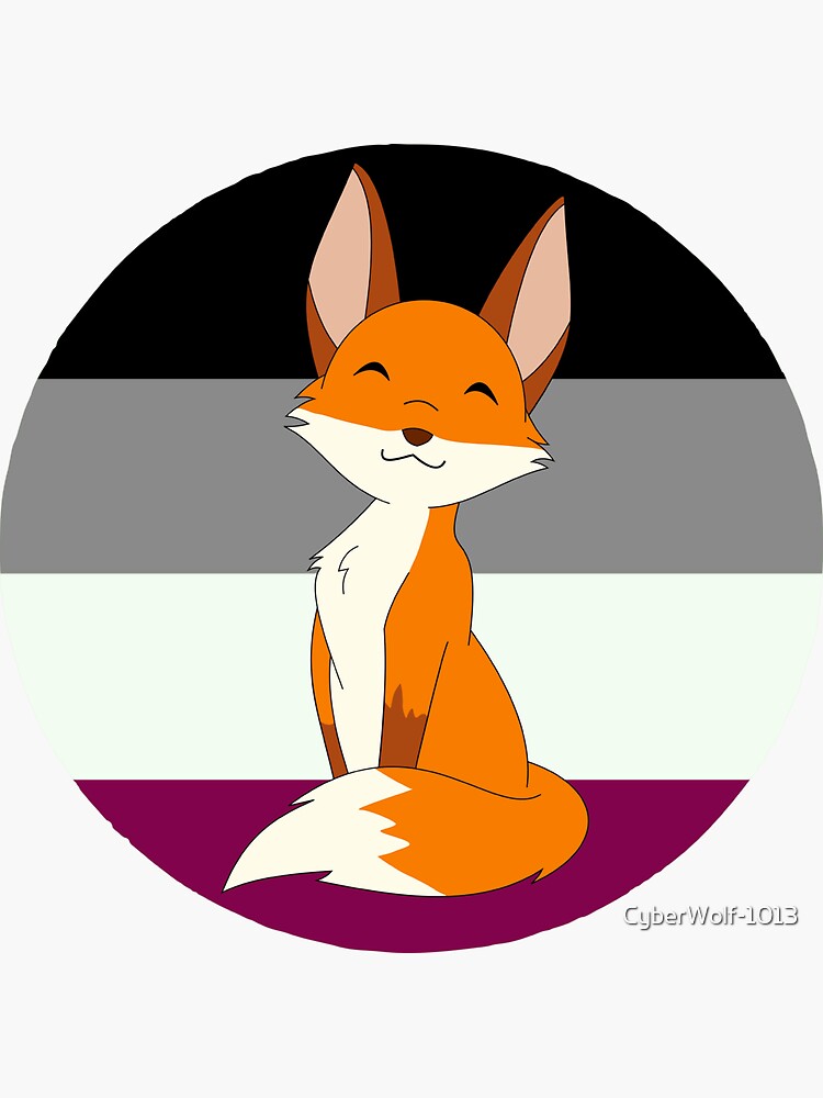 Pride Asexual Fox Sticker For Sale By Cyberwolf 1013 Redbubble