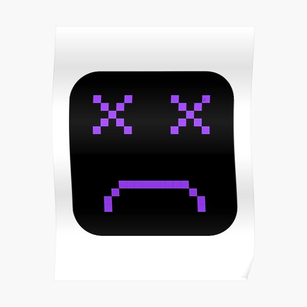 " Purple Sad Square Pixel art Emoji" Poster for Sale by Dven-Clothes ...