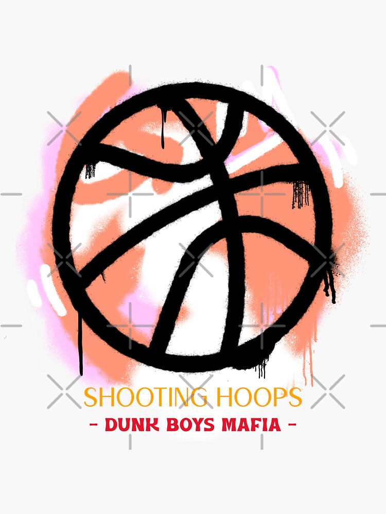 "Shooting Hoops Basketball Streetwear Design" Sticker for Sale by ...