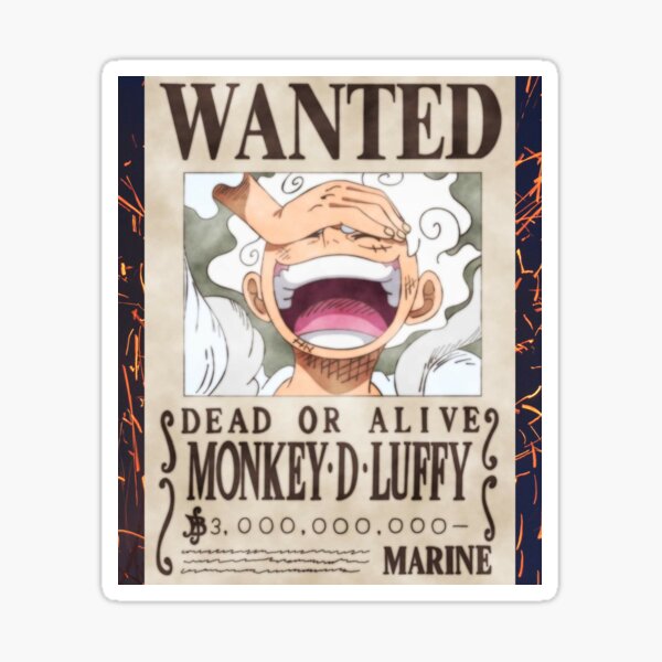 "Luffy's New Wanted Poster In 2022" Sticker for Sale by bsashop | Redbubble