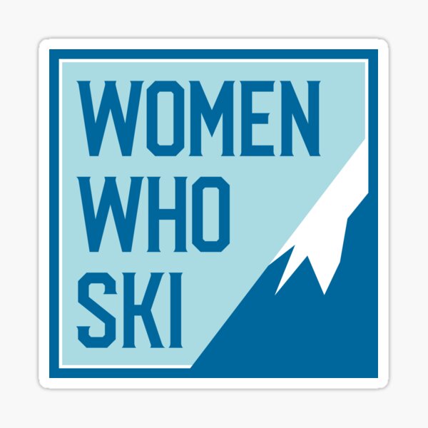 "Women Who Ski Square Logo Gear" Sticker for Sale by jwsparkes | Redbubble