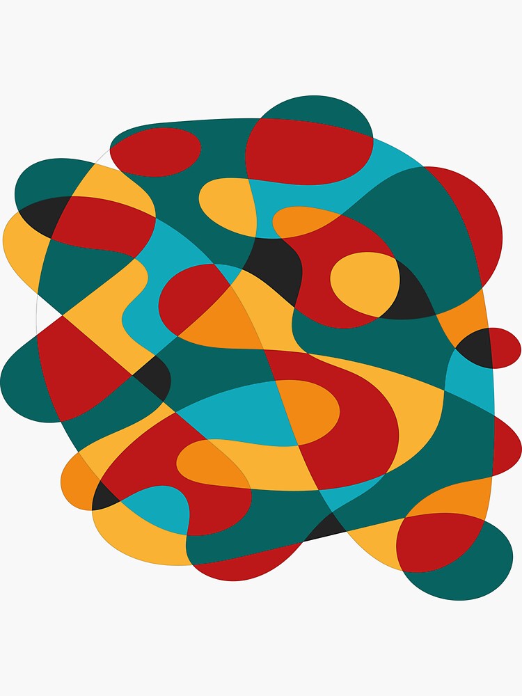 "Surreal Shapes (Miro Inspired)" Sticker for Sale by Texterns | Redbubble